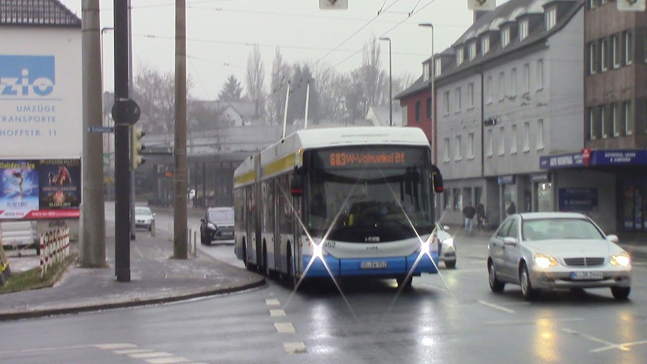 O-Bus Solingen Trolleybus Ride Route 681 Hästen ⇒ Hbf - YouTube