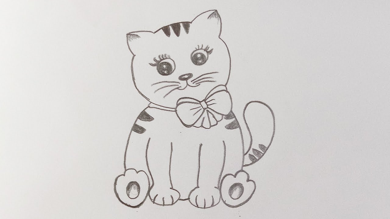 How To Draw A Cute Cat //@Amusingartanddrawing - YouTube