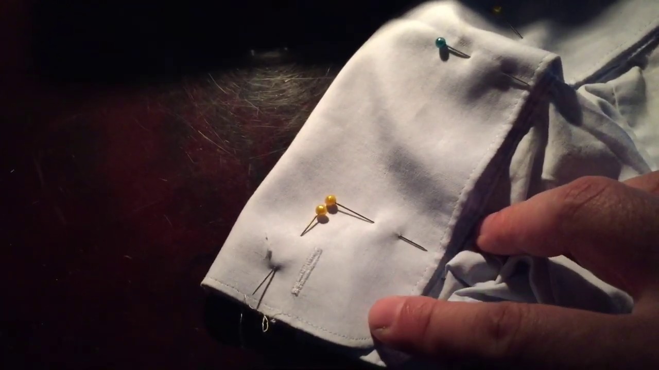 Easy Shirt Cuff Alteration : Double Cuff to Single Cuff - YouTube