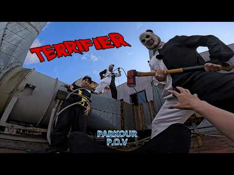 ESCAPE KILLER CLOWN REAL LIFE ( HORROR PARKOUR POV )