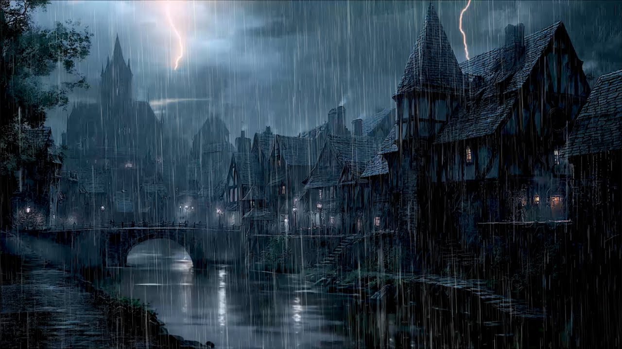 Relax Your Mind and Body with Rain in Medieval Village 🏰 Experience the ...
