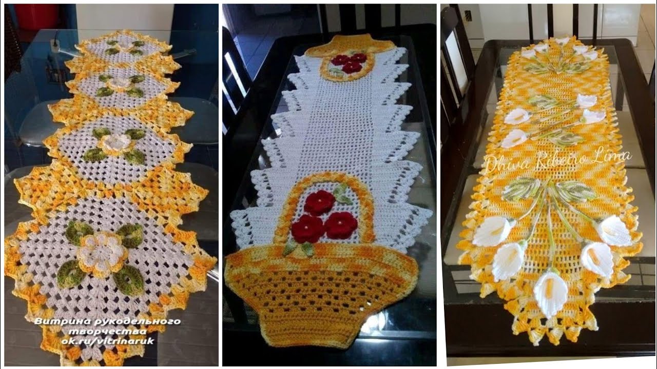 Very Attractive And Stylish Crochet Table mats And Table Runners ...
