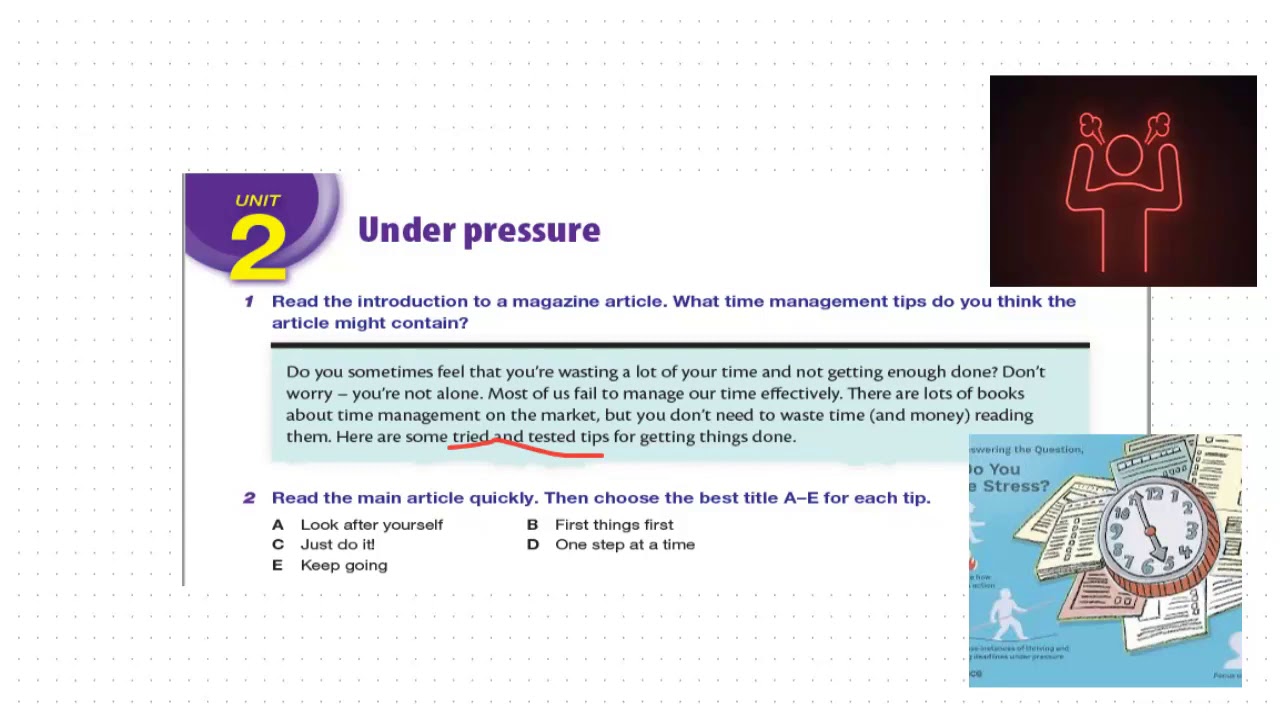 UNIT 2 UNDER PRESSURE : TIME MANAGEMENT - YouTube