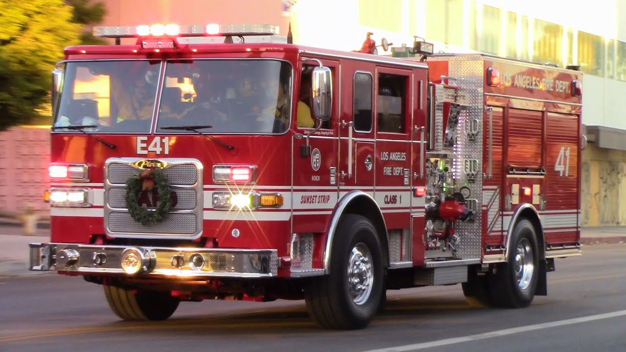 LAFD Engine 41 Responding - YouTube
