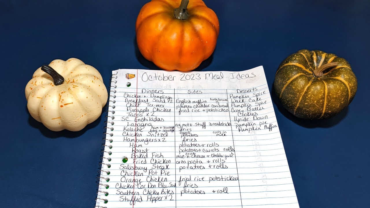 October Meal Plan | Meal Ideas | Plan with me | Planner | Bullet ...