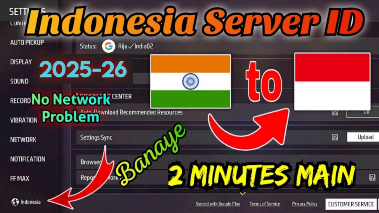 Free Fire Indonesia Server ID kaise Banaye | How to Create Indonesia Server ID in Free Fire ...