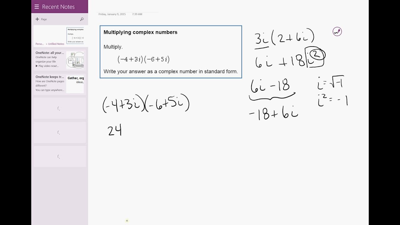 02 04 Multiplying complex numbers - YouTube