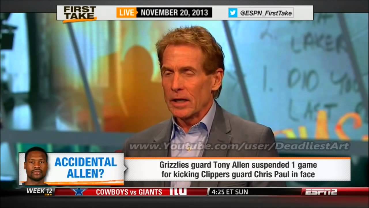 ESPN First Take | Chris Paul kicked in the face by Tony Allen - ESPN ...