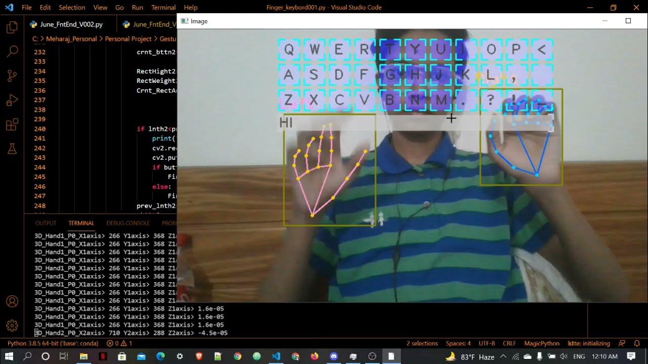3D Hand Gesture Virtual Keyboard Version 2.2 - YouTube