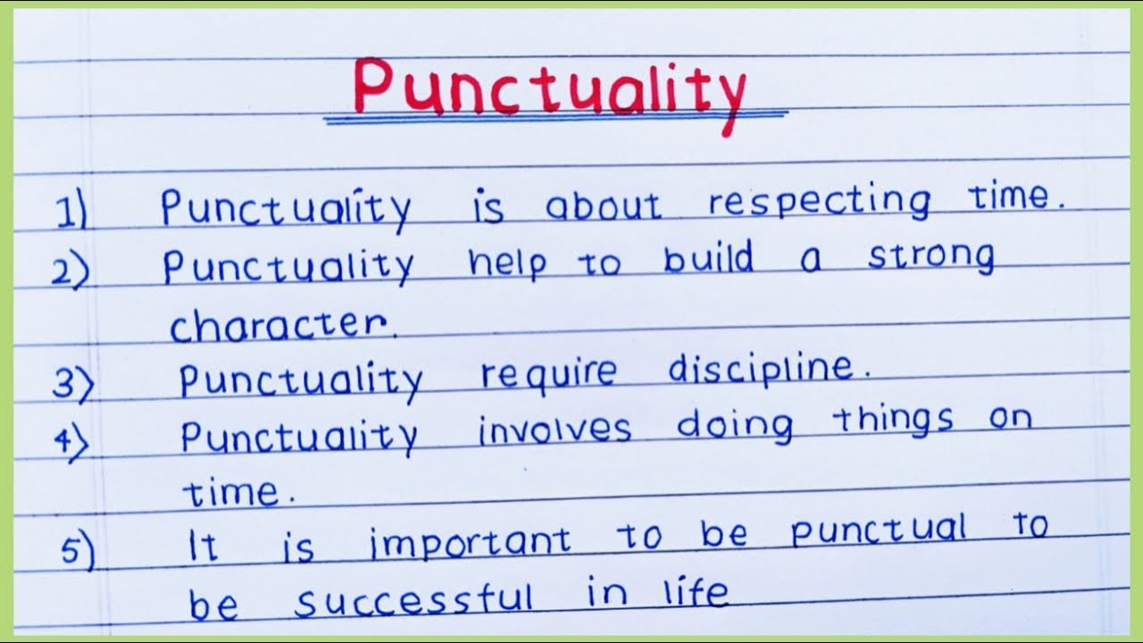 10 Lines On Punctuality | write essay on punctuality | english essay on ...
