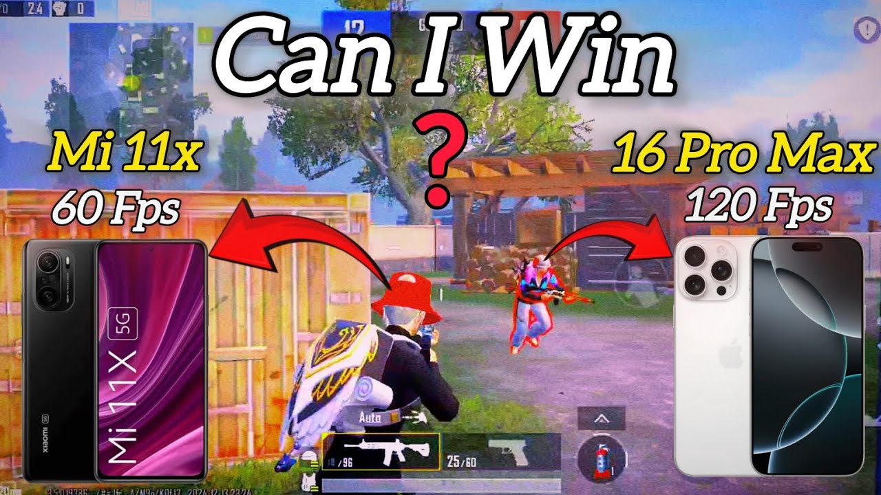 MI 11X VS IPHONE 16 PRO MAX || 60 FPS VS 120 FPS || 1V1 TDM MATCH WHO ...