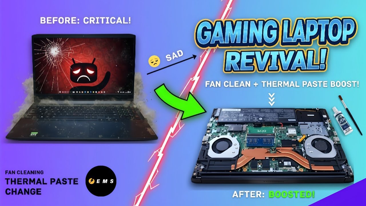 Laptop Cleaning Full Process | Lenovo IdeaPad Gaming 3 full cleaning ...