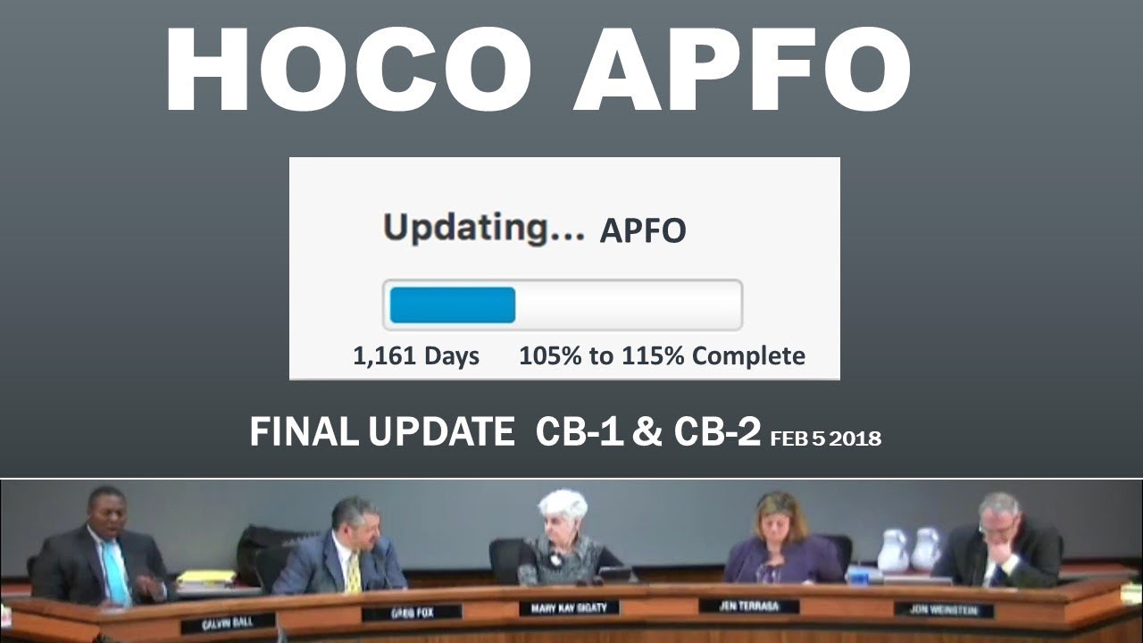 HOCO APFO - SECOND FINAL UPDATE VOTE ON APFO - FEB 5 2018 - YouTube