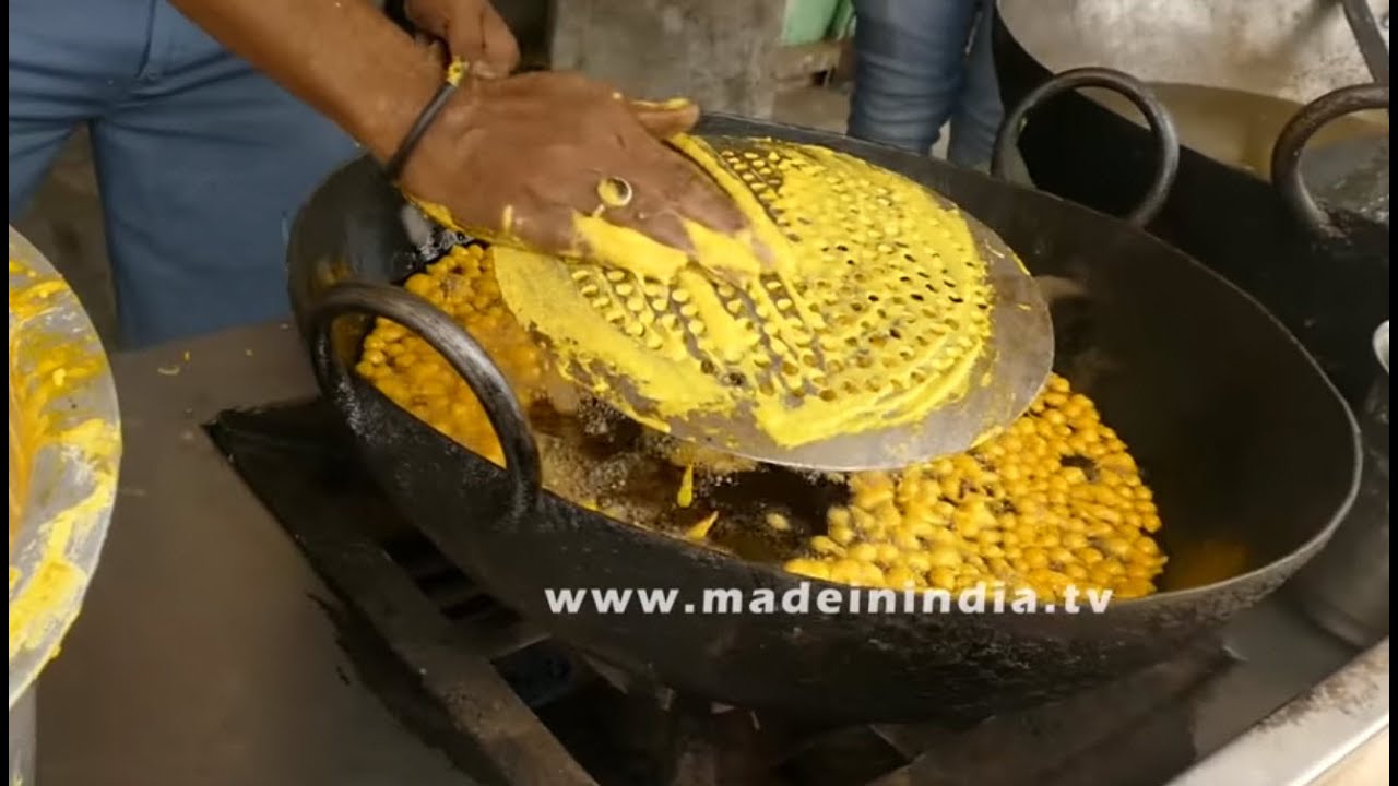 How To Make Boondi For Laddu | Indian Dessert Recipe street food - YouTube