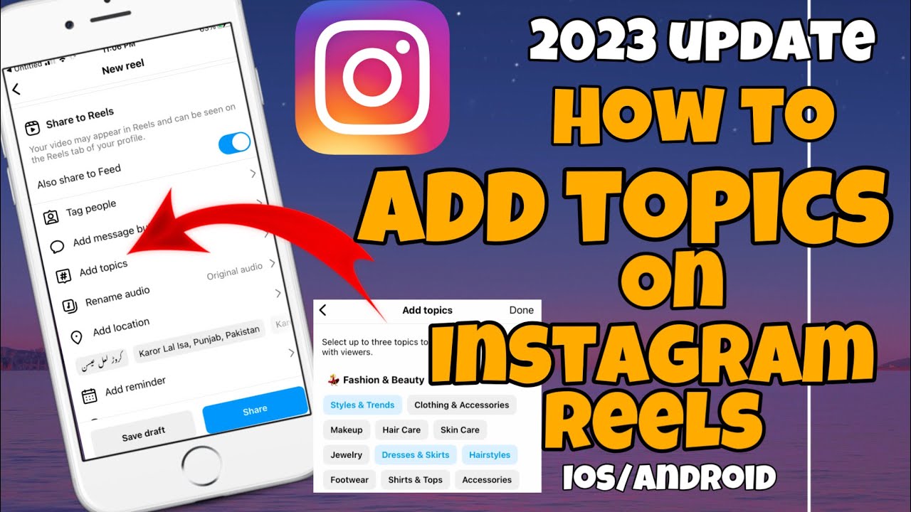 Instagram Reels New Feature Add Topics | Instagram Reels Add Topics ...