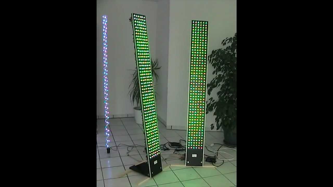 www.LEDSuperStore.de LED Pixel Wand, Diskolicht, DMX Pixel, IC LPD6803 programmierbar - YouTube