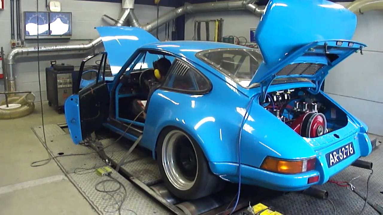 Porsche 911 RSR Custom Blue - Dyno Run at Beek Auto Racing - YouTube