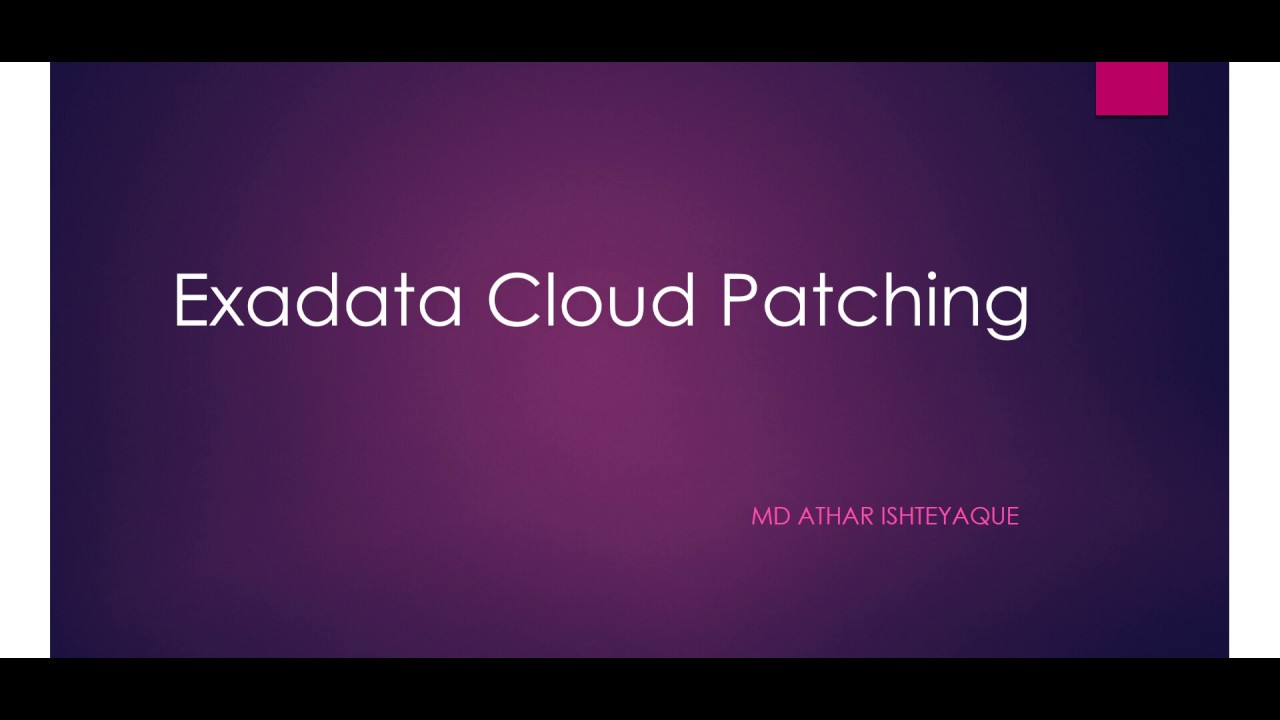 Exadata Cloud X6 Real Time Patching - YouTube