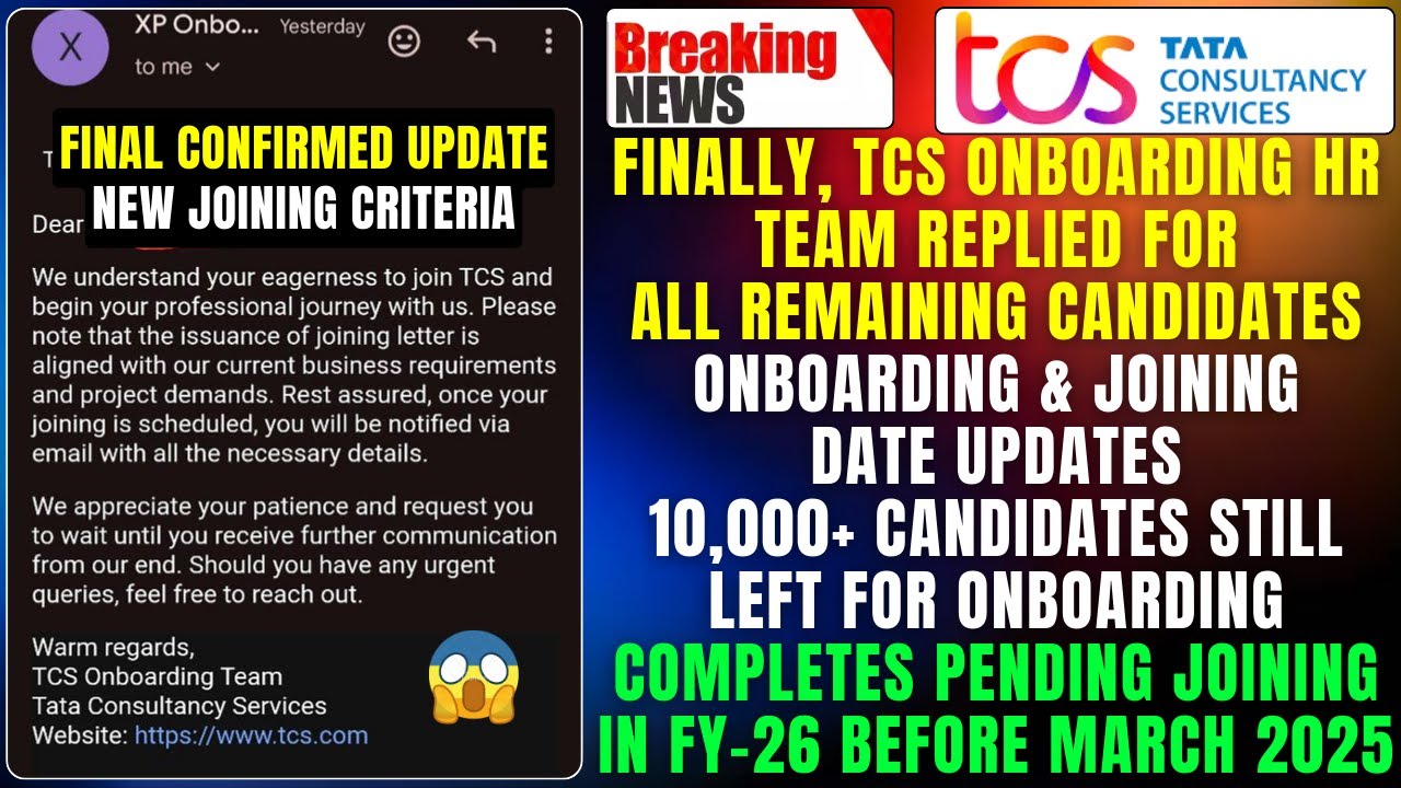 FINALLY TCS ONBOARDING HR TEAM REPLIED FOR ALL REMAINING CANDIDATES ...