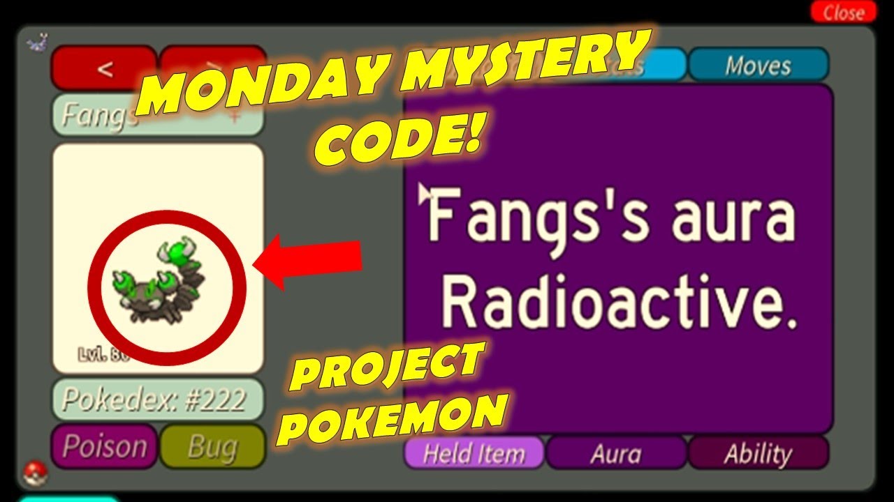 FINALLY! MONDAY MYSTERY CODE- Project Pokemon - YouTube