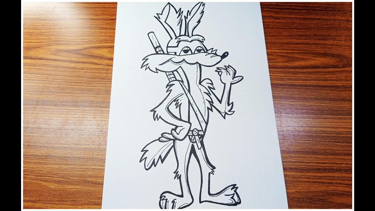 How to draw Wile E Coyote. Easy drawing tutorial. - YouTube