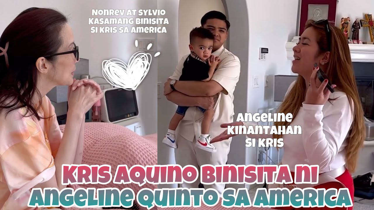 KRIS AQUINO BINISITA NI ANGELINE QUINTO SA AMERICA KASAMA ANG KANYANG MAG AMA KRIS TUWANG TUWA ...