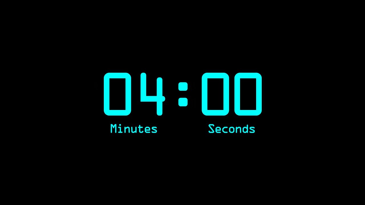 4 Minutes Countdown Timer with Alarm & Time Markers / Chapters - Retro ...