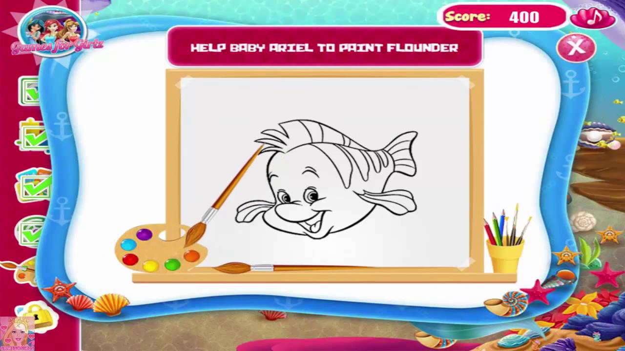 Ariel Playing With Her Baby Disney Princess Games for Girls - YouTube