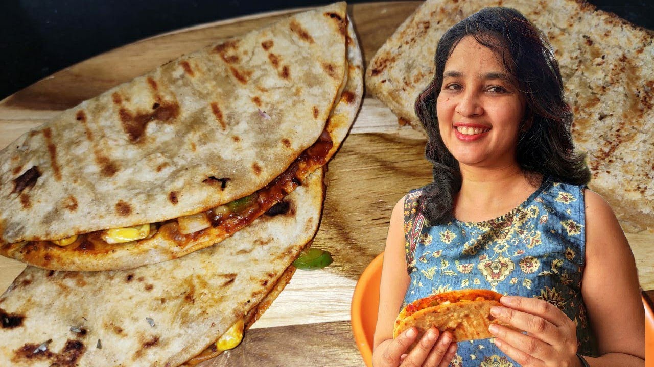 Tacos from leftover Roti/breakfast/tiffin box Recipe/kids special - YouTube