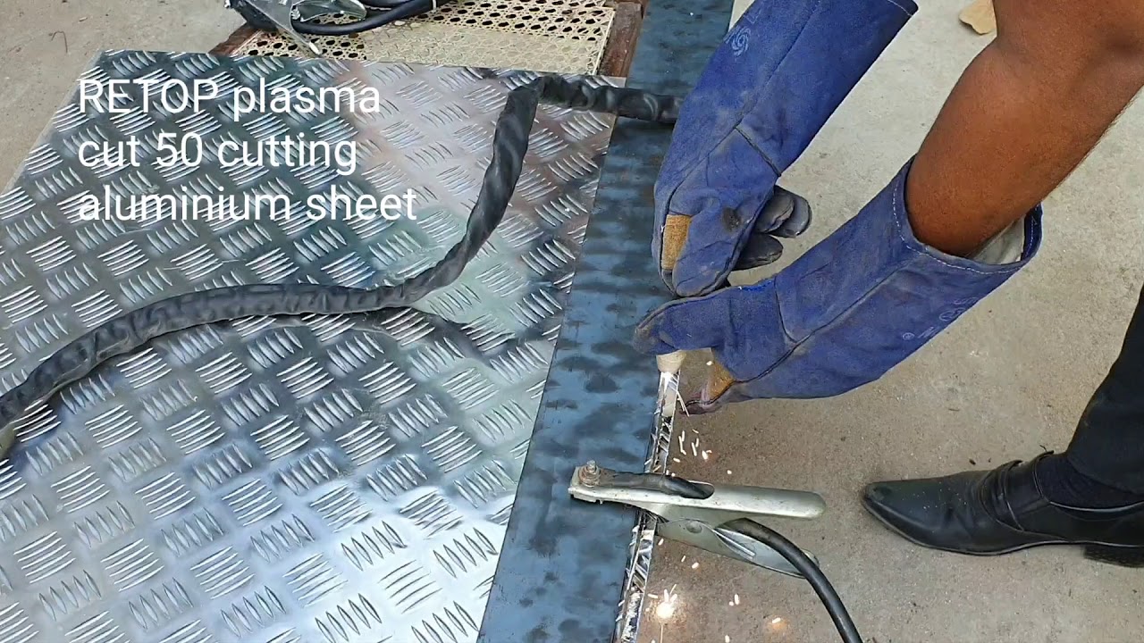RETOP plasma cut 50 cutting aluminium sheet - YouTube