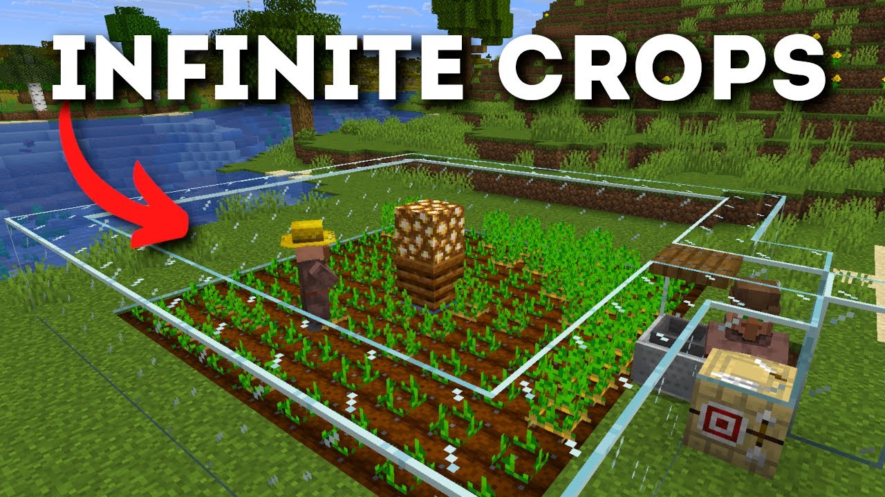 Easy crop farm Minecraft java and bedrock ( all version ) - YouTube