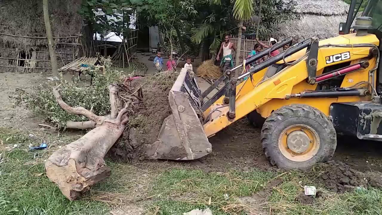 JCB Working - JCB 3DX Busy Digging Roadside in Rural Area for Road ...