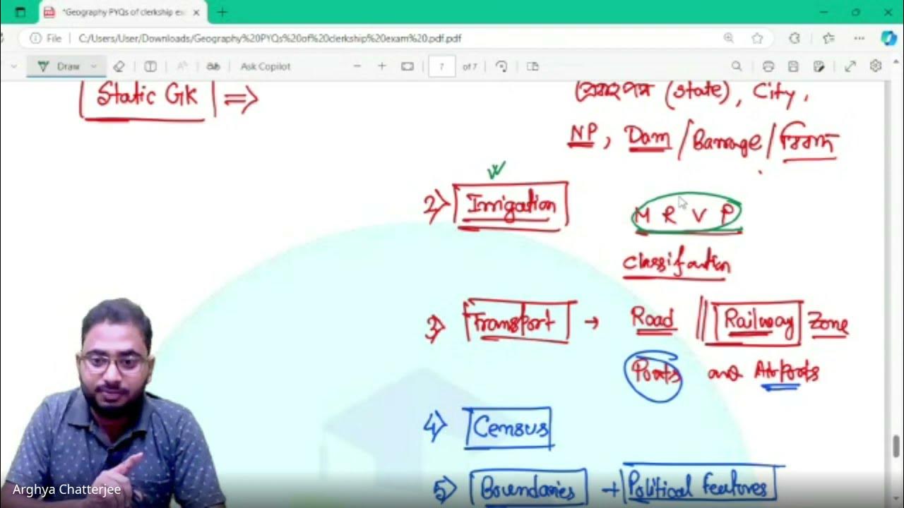 Clerkship Special Class- Geography by Arghya Sir- PYQs and Areas to Cover - YouTube