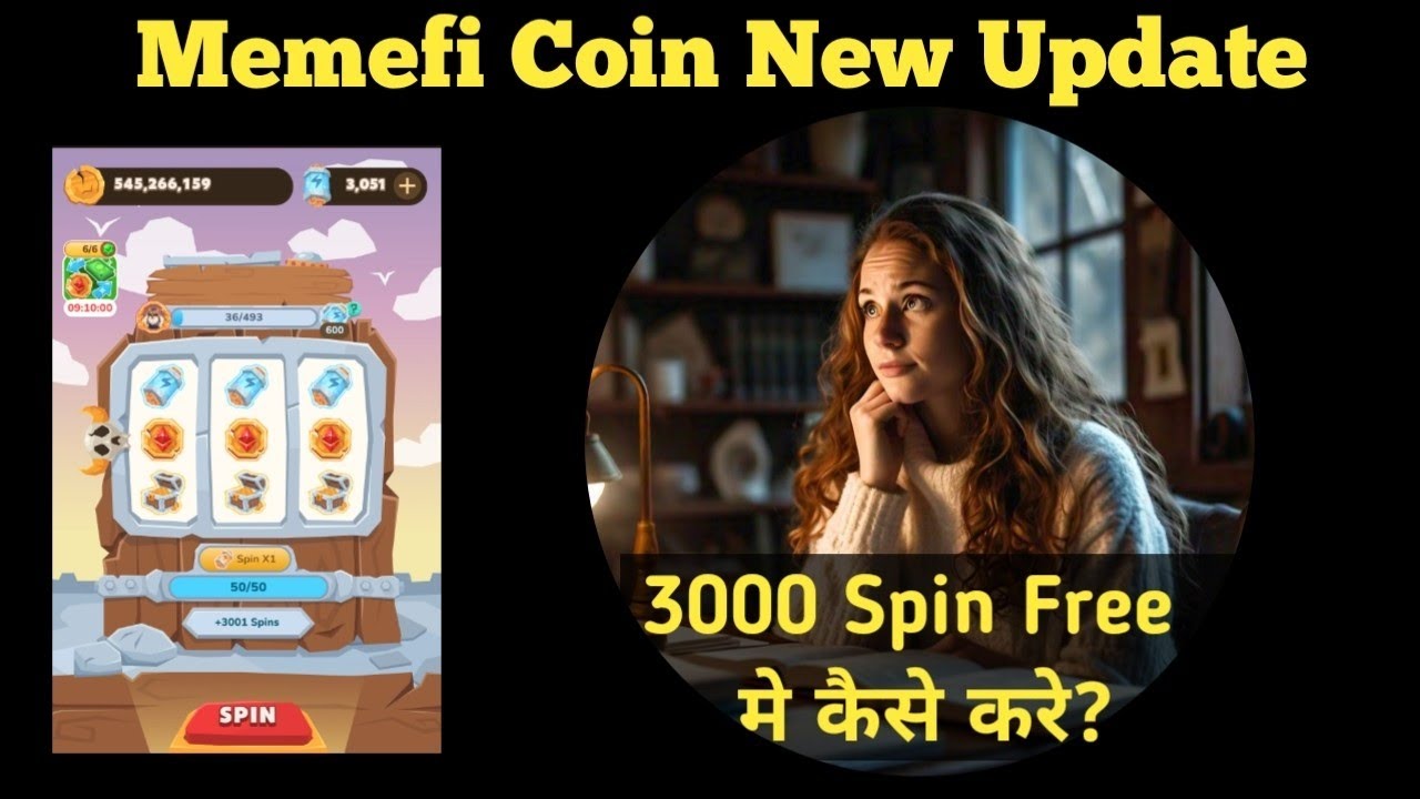 Memefi Coin New Update/How to Get 3000 spin tricks - YouTube