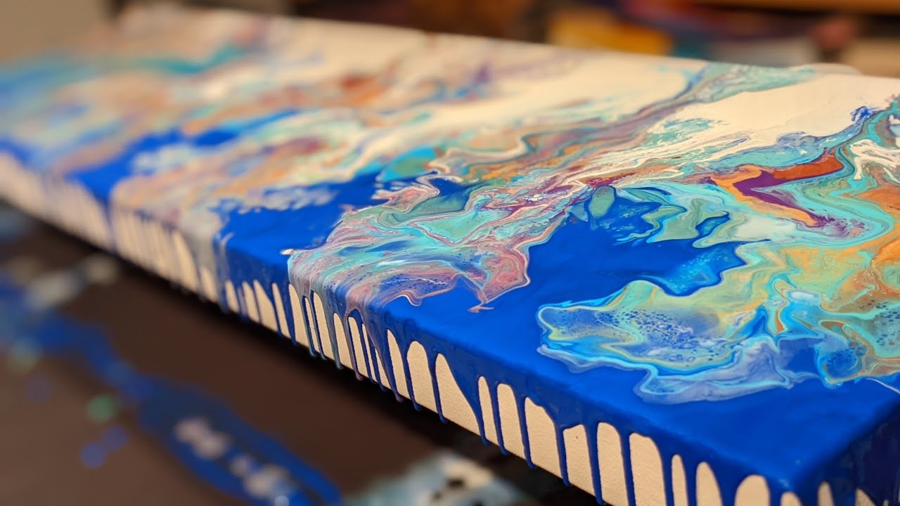 (Is Bigger Better?) - Super Long Acrylic Pour! VIBRANT - YouTube