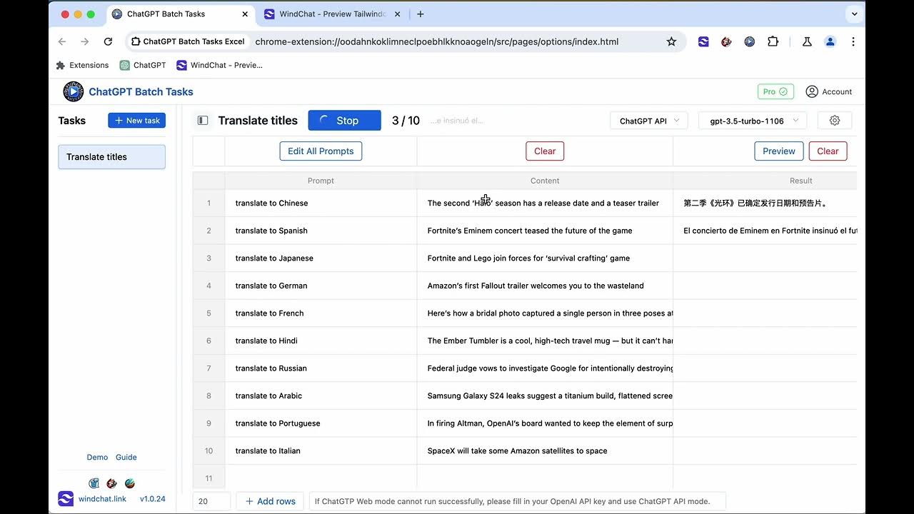 Chrome Extension - ChatGPT Batch Tasks Excel - YouTube