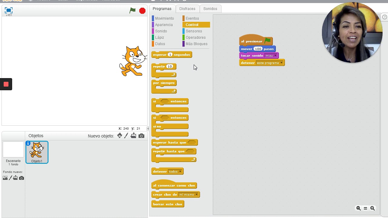 Segunda Clase Virtual Cuarto Práctica Scratch - YouTube