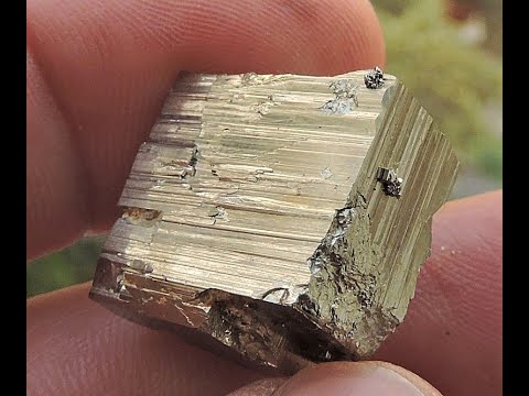 Pyrite mineral specimen from Madem Lakkos in Macedonia Greece. - YouTube