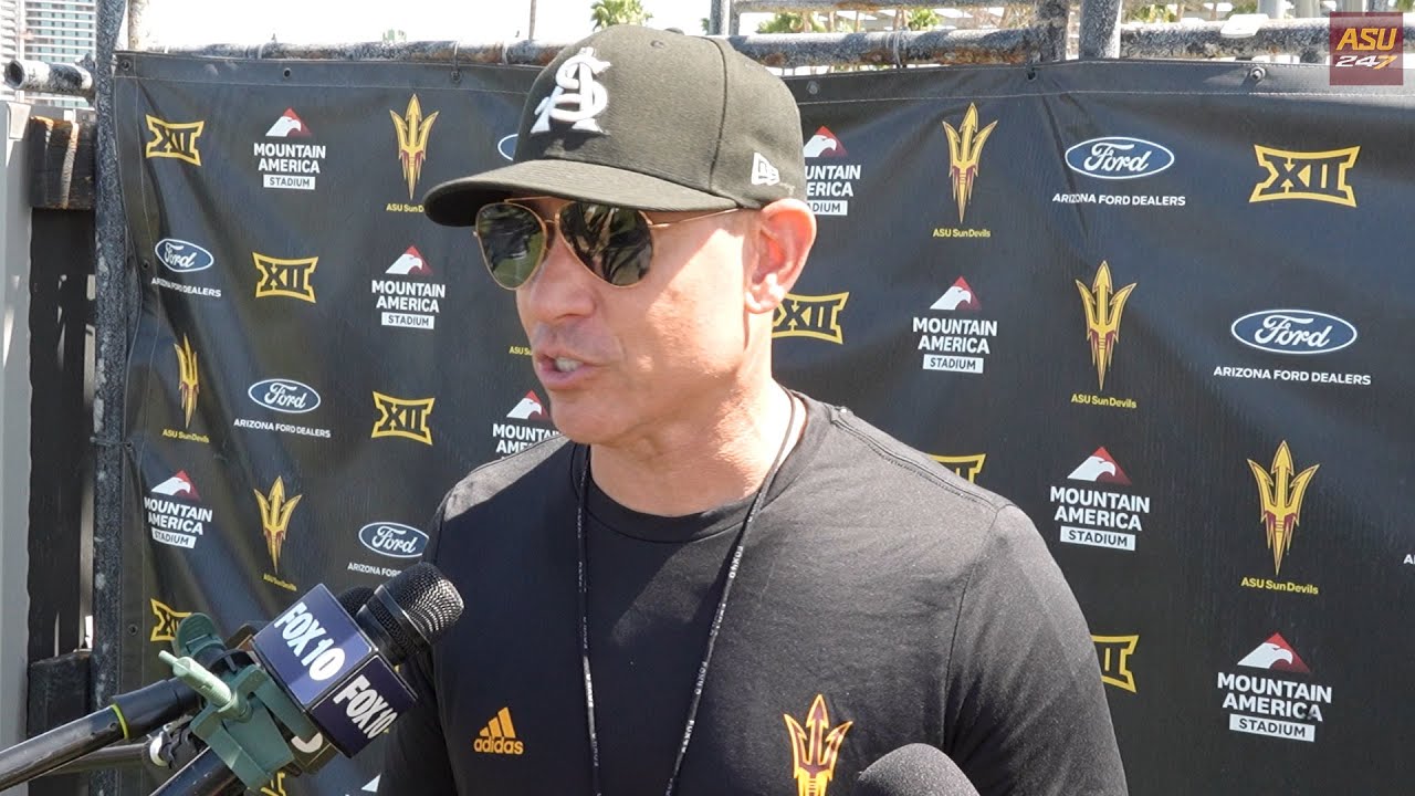 Marcus Arroyo following ASU's second spring practice (3/27/2025) - YouTube