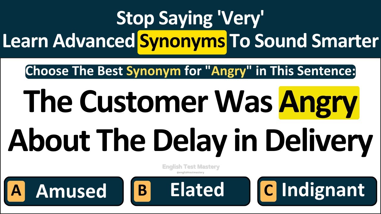 Learn Advanced Synonyms To Sound Smarter | English Test Mastery - YouTube
