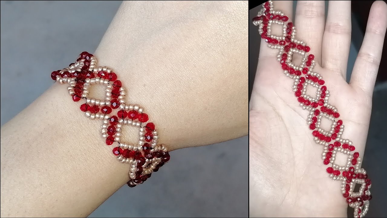 Easy to follow! how to make simple beaded bracelet step by step for ...