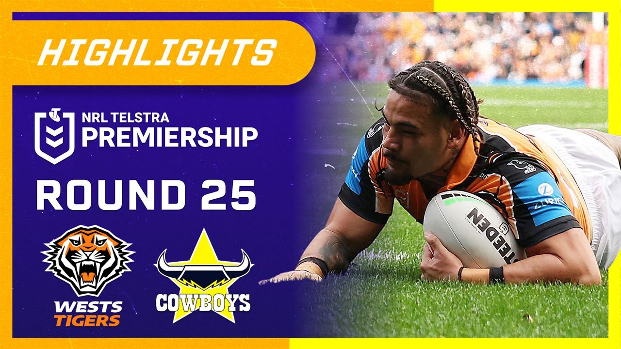 NRL Highlights: Tigers v Cowboys - Round 25 | NRL on Nine - YouTube