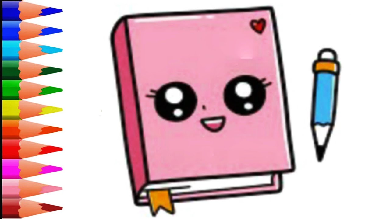 How to draw a cute Notebook , easy step by step Notebook drawing - YouTube