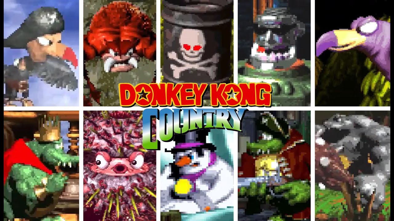 DONKEY KONG COUNTRY TRILOGY - All Bosses - YouTube