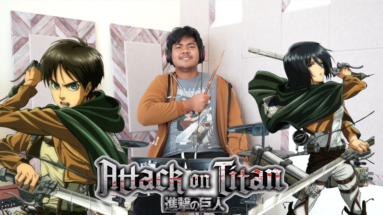 Attack On Titan - Op 1-8 in one take! Drum Cover by Josh Alviz - YouTube