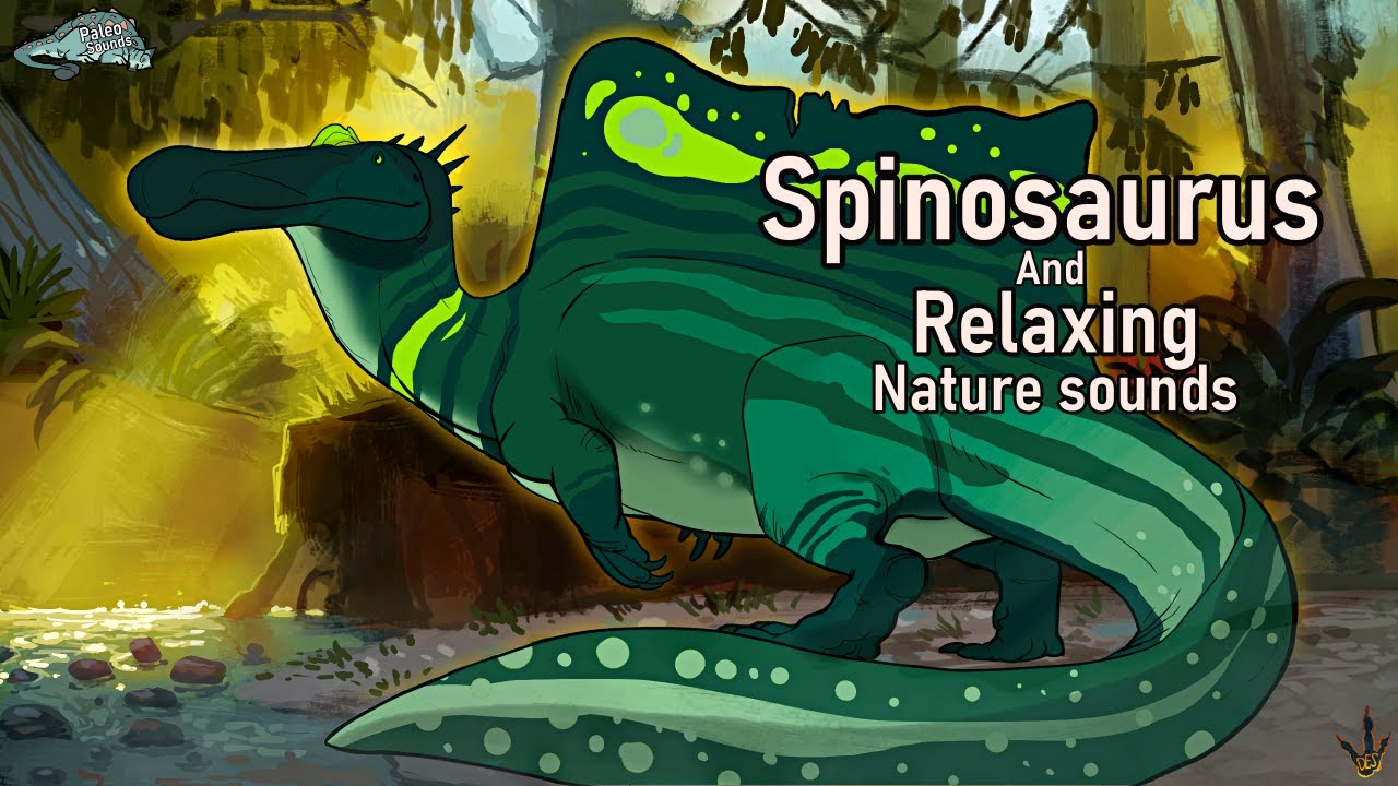 Spinosaurus with creek + stream sounds || Relax, sleep, study, calm ...