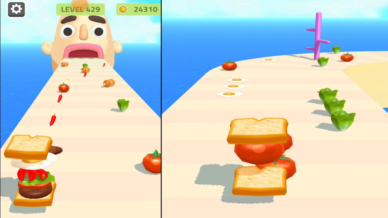 Sandwich Runner Gameplay-All Sandwich Topping On Road Are Catch ...