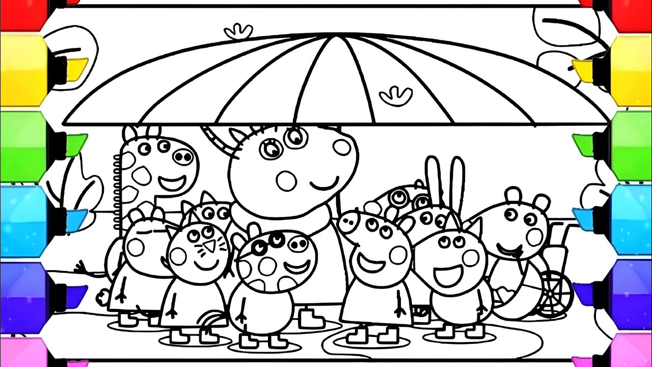 Madame Gazelle and her students are under the big Umbrella Drawing Easy ...