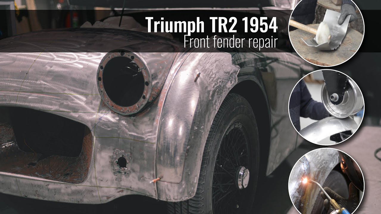 Triumph TR2 1954: Front fender repair - YouTube