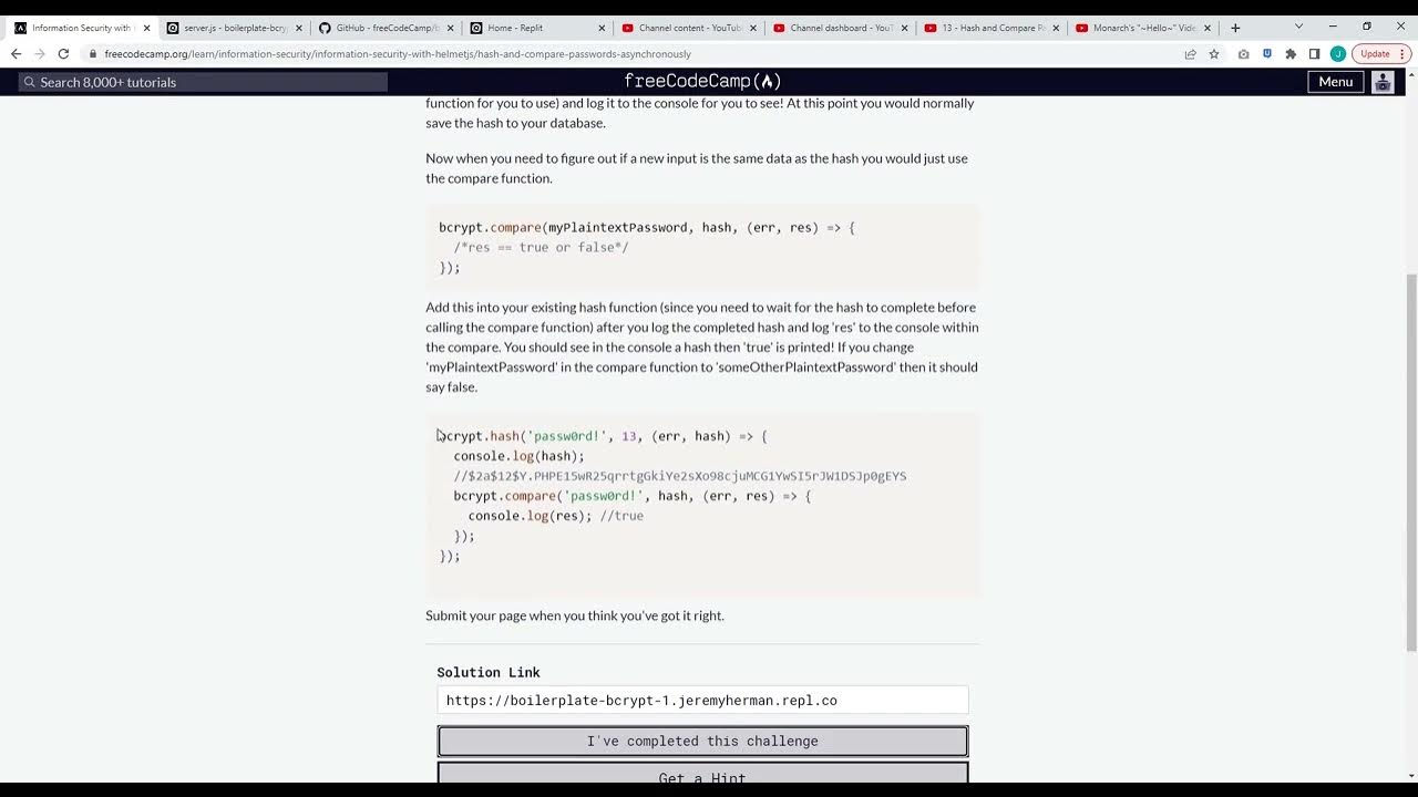 Information Security With Bcrypt Part 1 2 Hash And Compare Passwords Asynchronously Freecodecamp